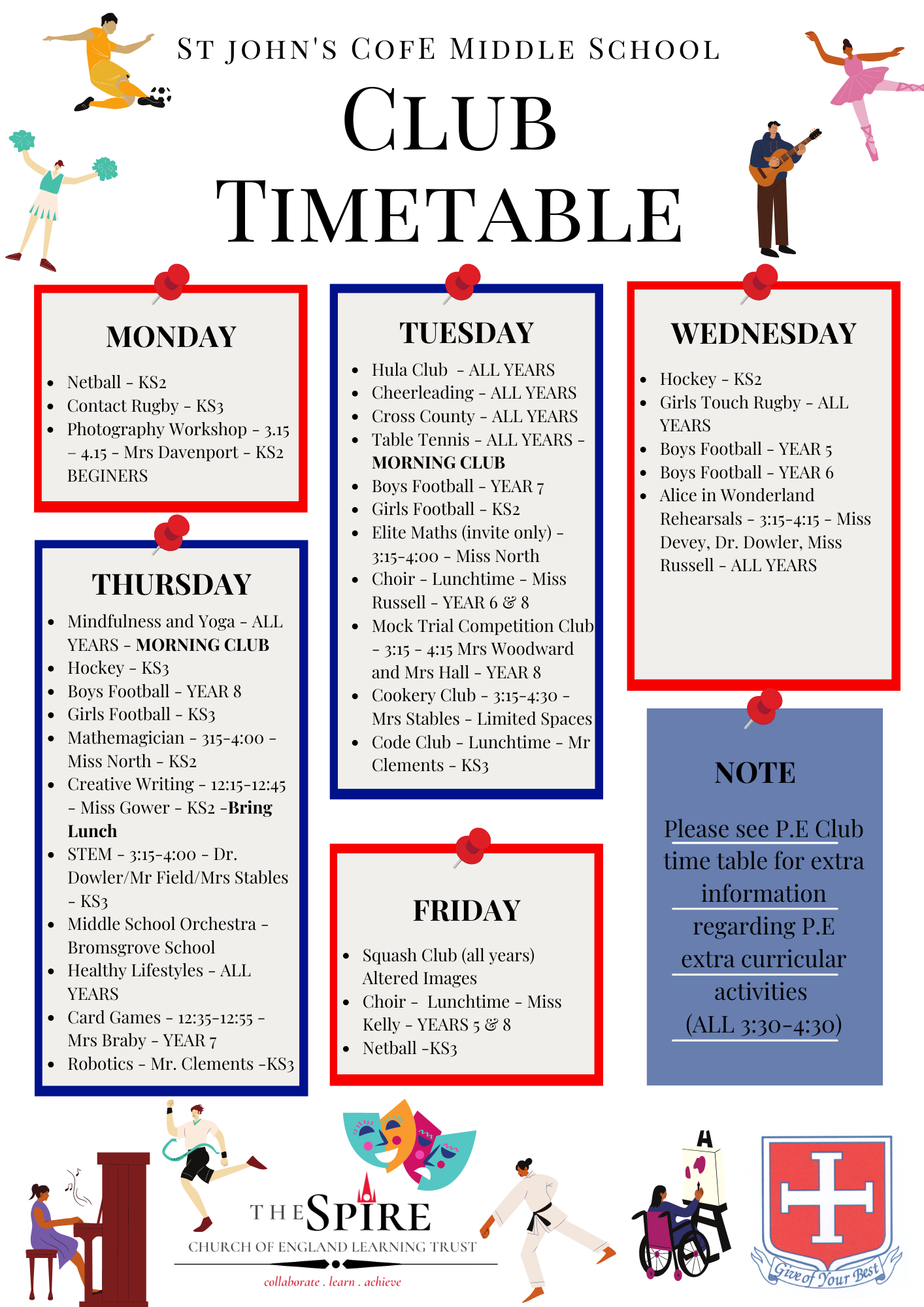 St John's C of E Middle School Academy - Clubs & Activities